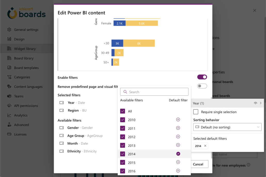 Enhanced Filters for Power BI Widget - Ichicraft Boards